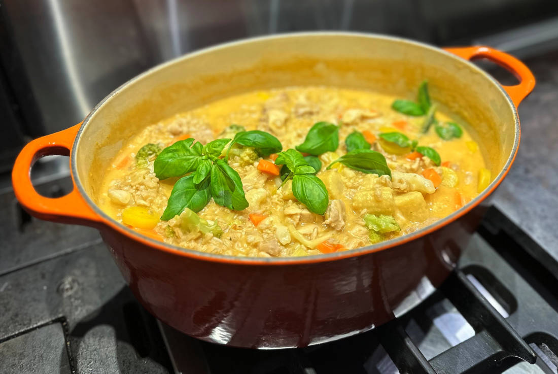 Snabb kycklinggryta med grönsaker och ris - Kroppsterapeuten